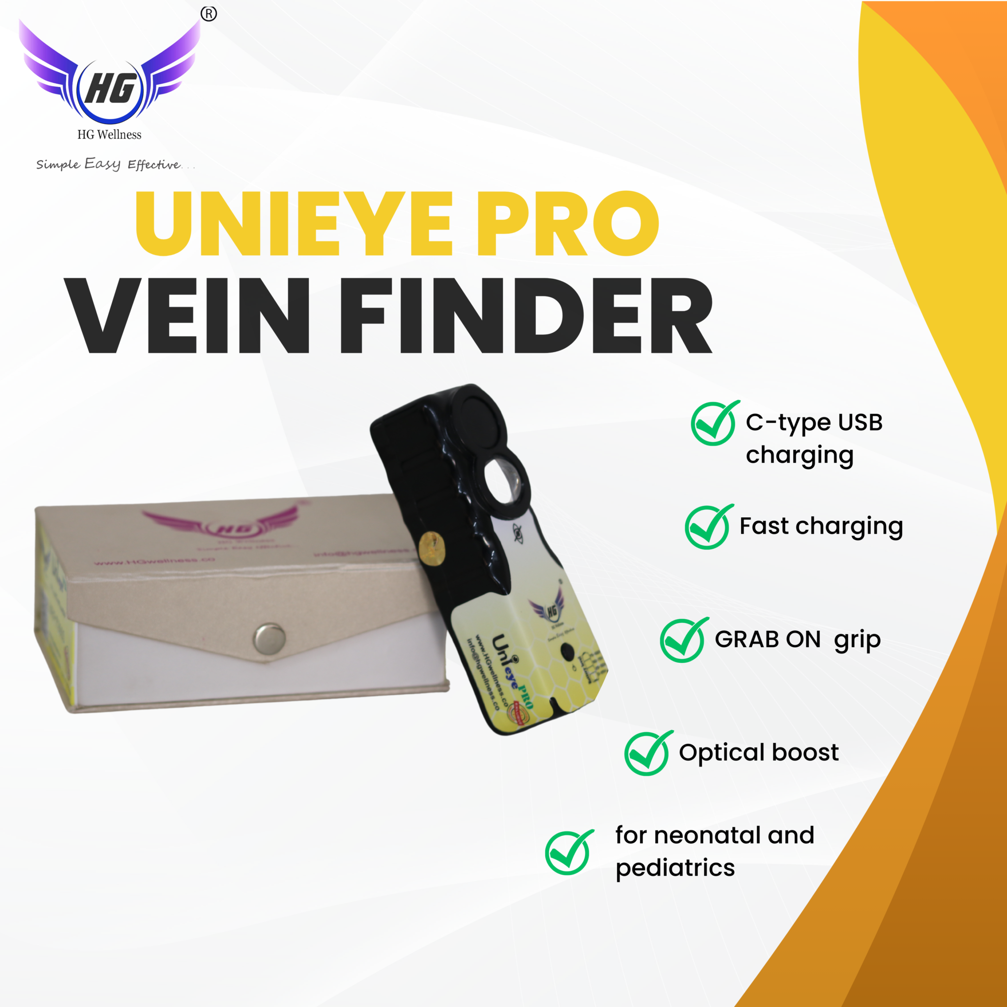 HGVF ECO Classic Specialized vein finder device - HGwellness |Buynow|